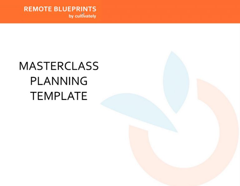 Masterclass Planning Template - Cultivately